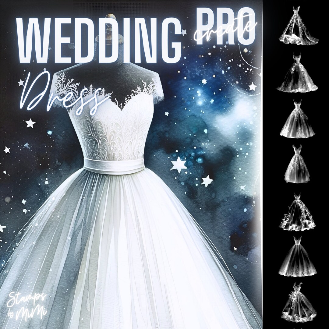 Procreate Wedding Dress Stamps, Dress for Digital or Paper Doll ...