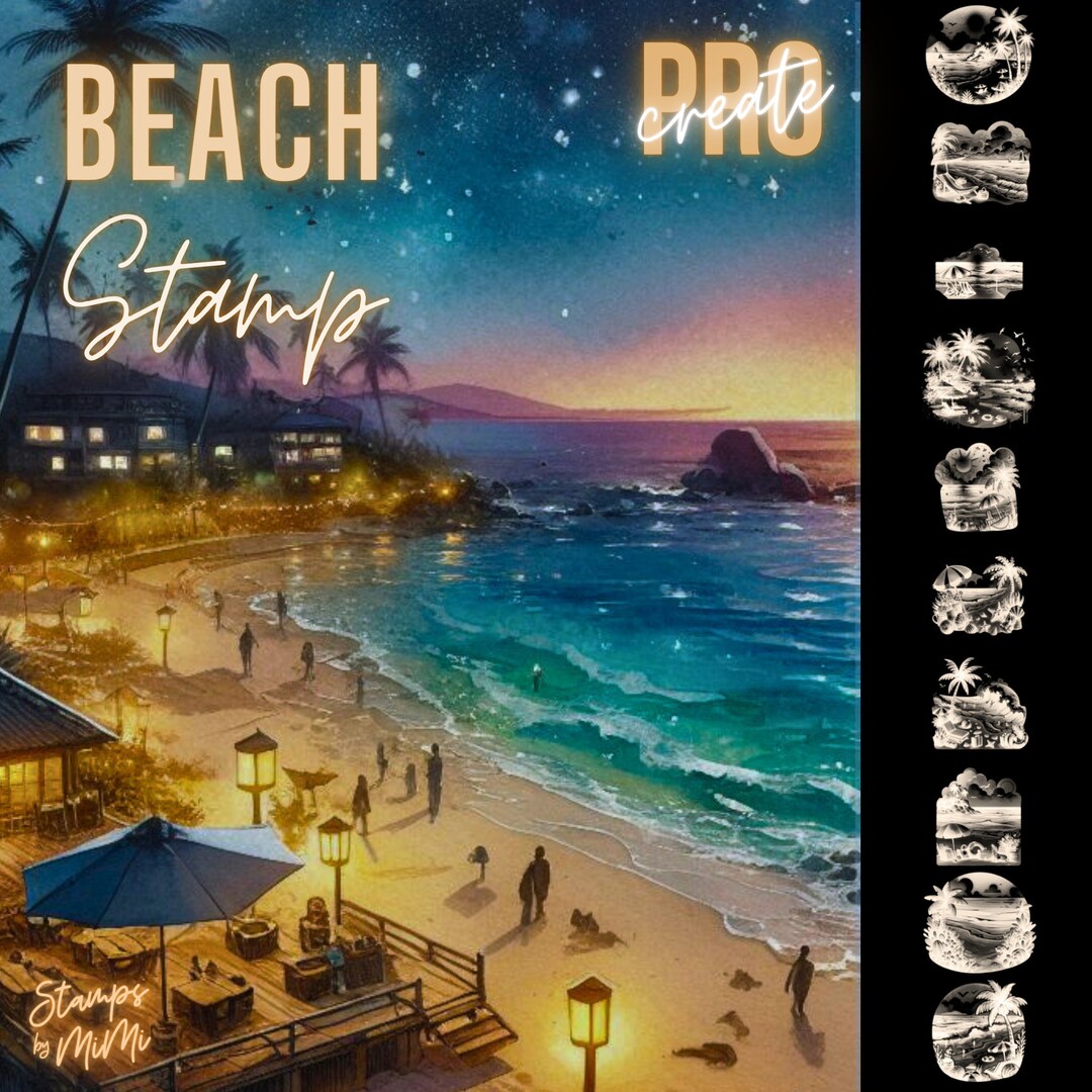 100 Beach Procreate Stamps, Beach Watercolor Brushes - Etsy