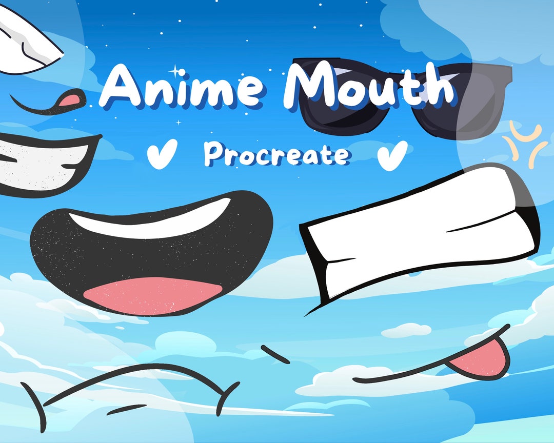 Anime Mouth Stamp Procreate Brush Set, Procreate Brushes, Ipad, Tablet ...