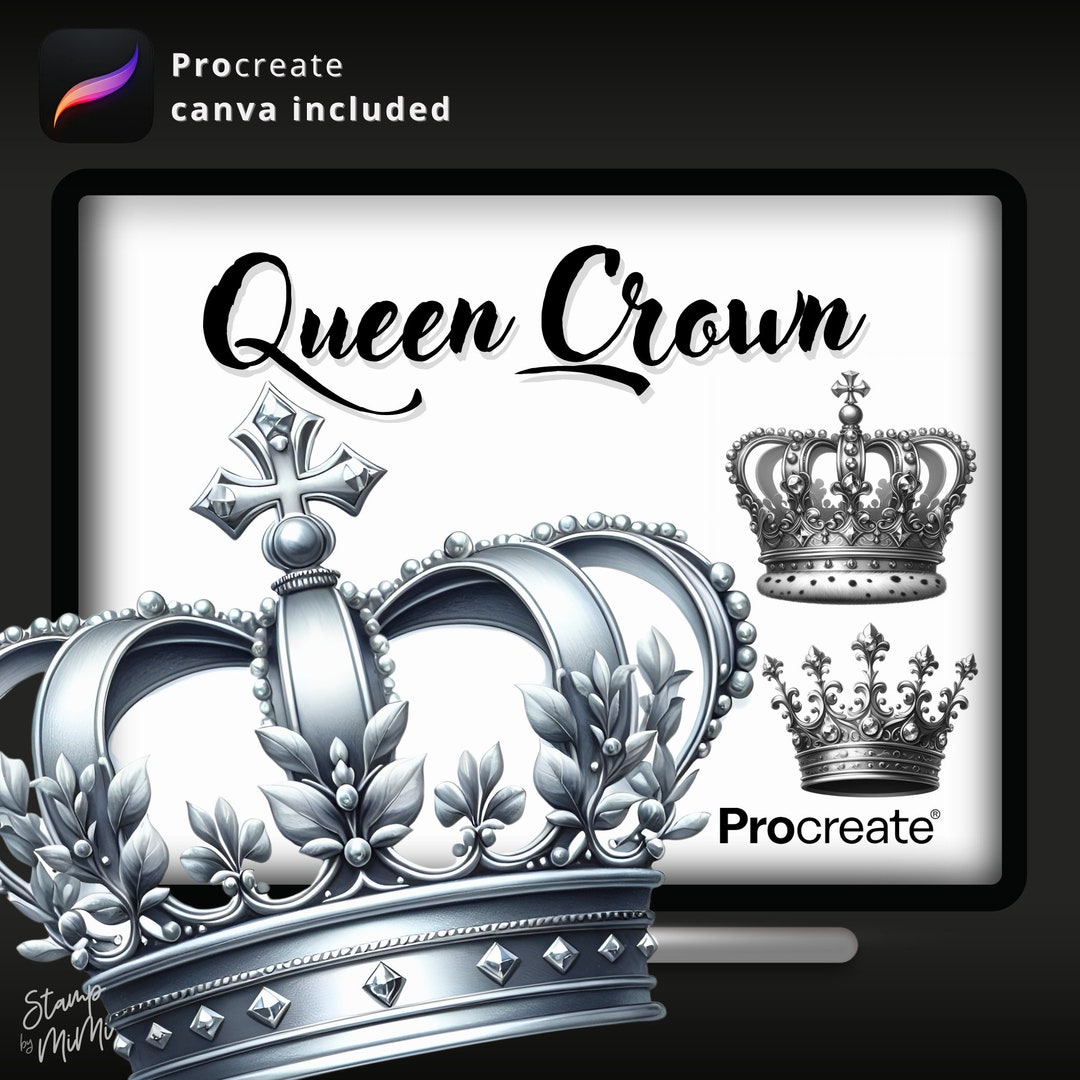 Procreate QUEEN Crown,procreate Stamps, Procreate Jewelry, Figure ...