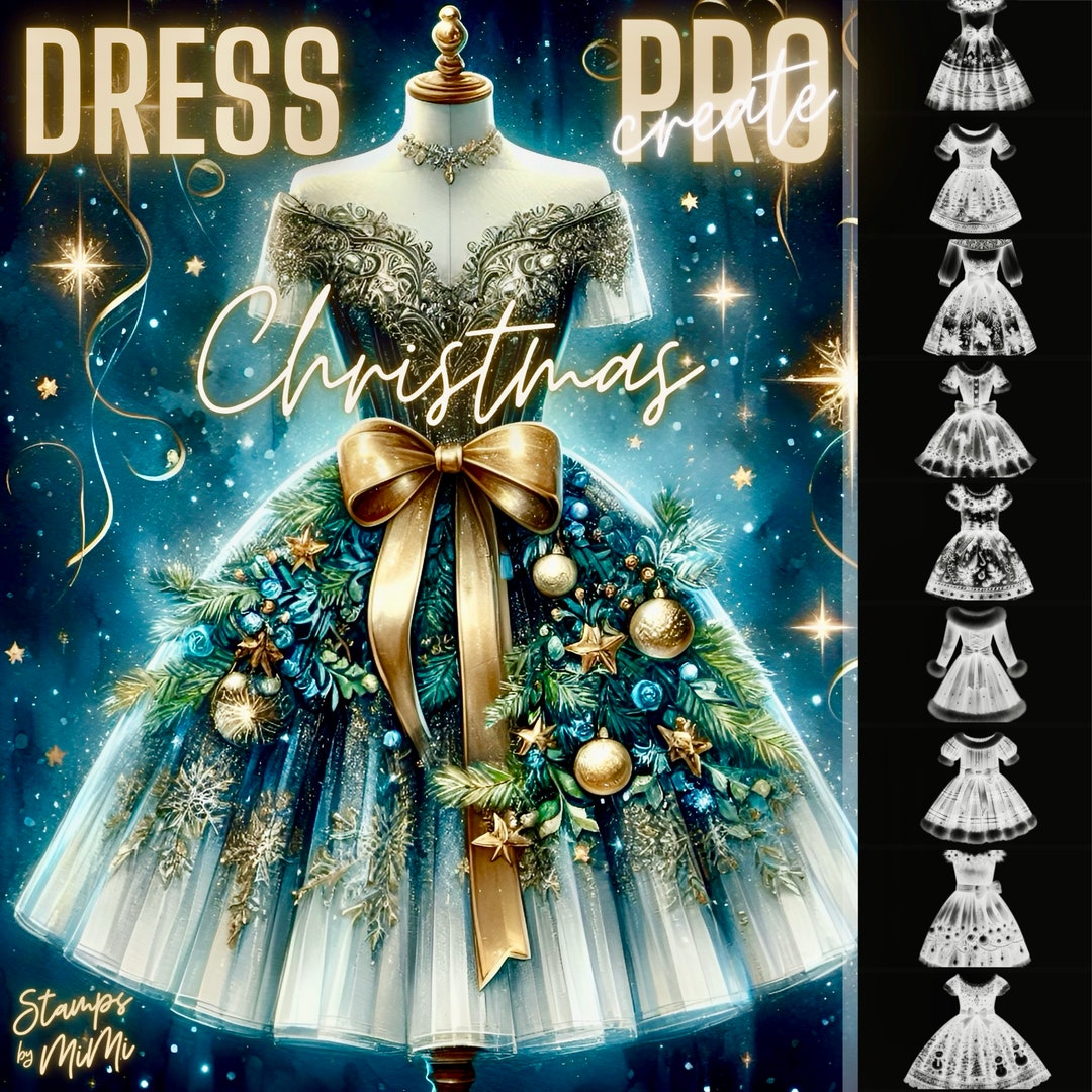 Procreate Watercolor Christmas Dress Stamps, Brushes, Ipad, Tablet - Etsy