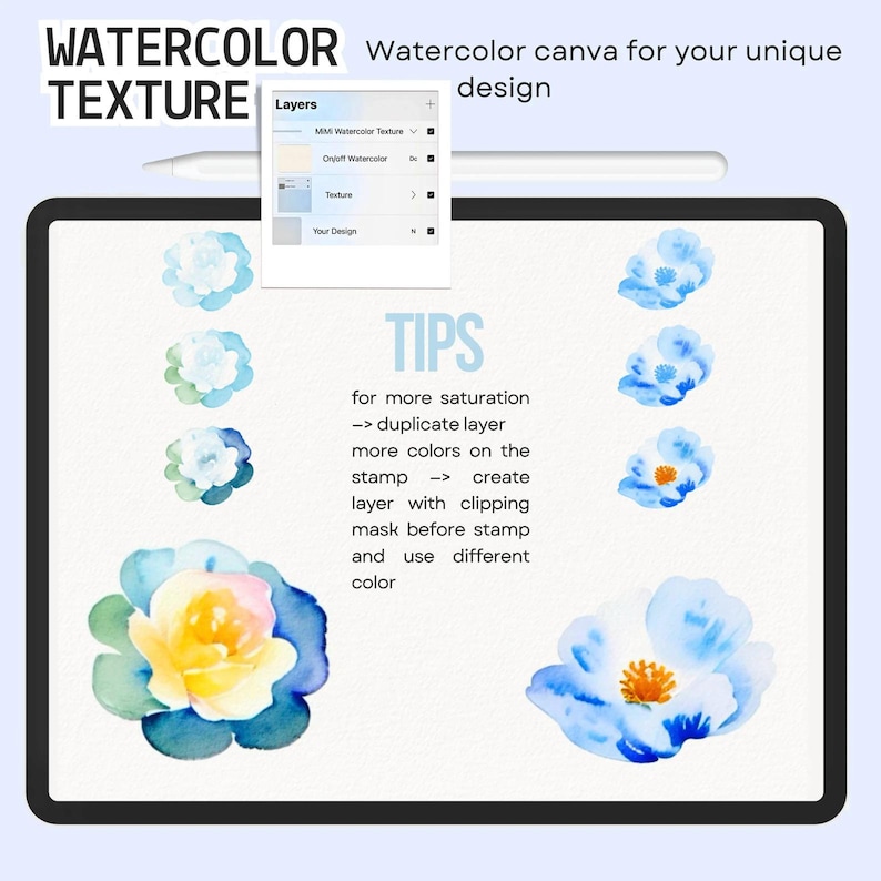 Carimbos e pincéis de aquarela com tema de sol para Procreate (download em PDF) - Etsy Portugal