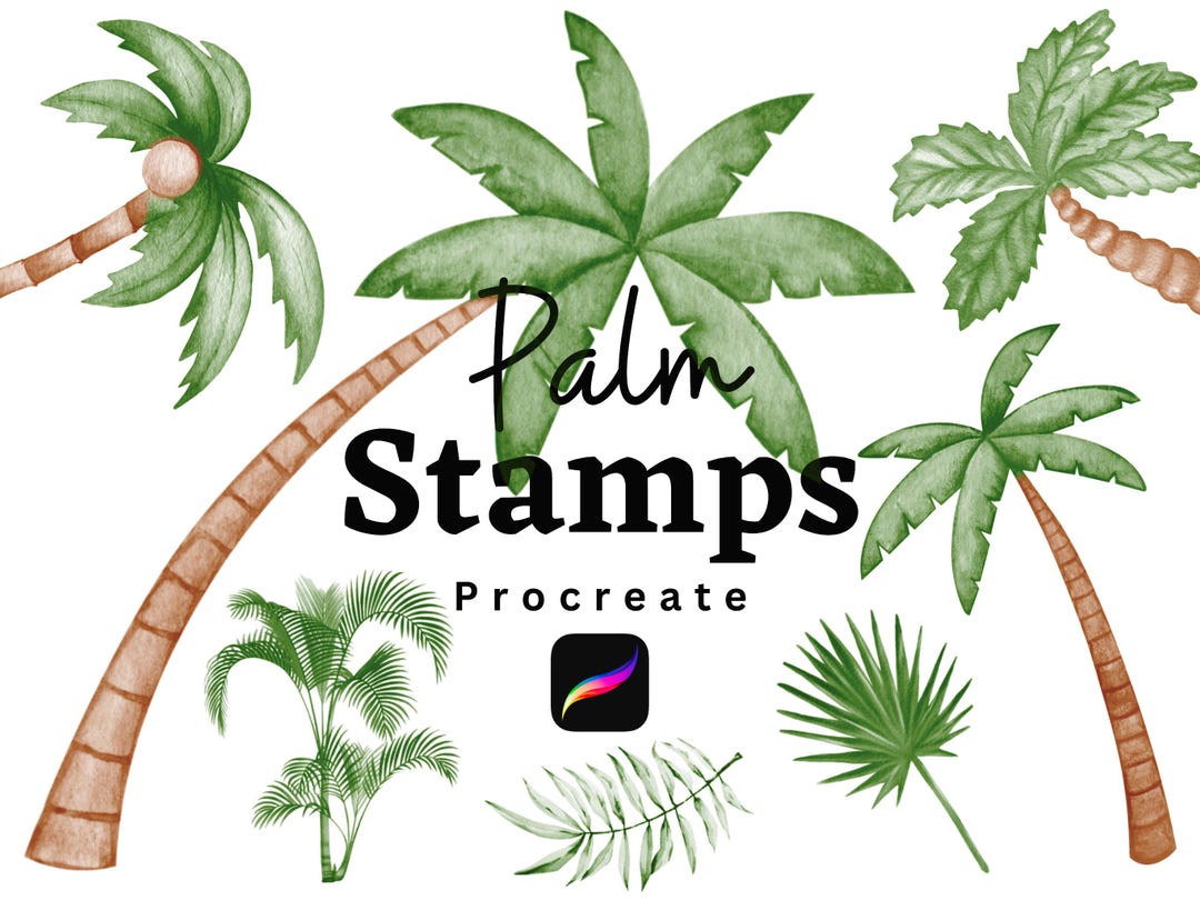 29 Palm Procreate Watercolor Stamps, Palm Stamps for Procreate ...