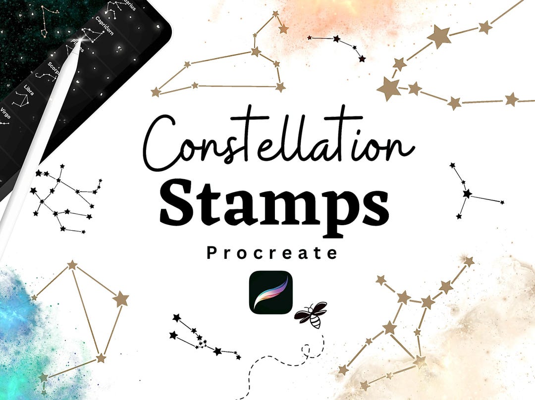 Zodiac Constellation Procreate Stamps, Watercolor Art (digital Download ...