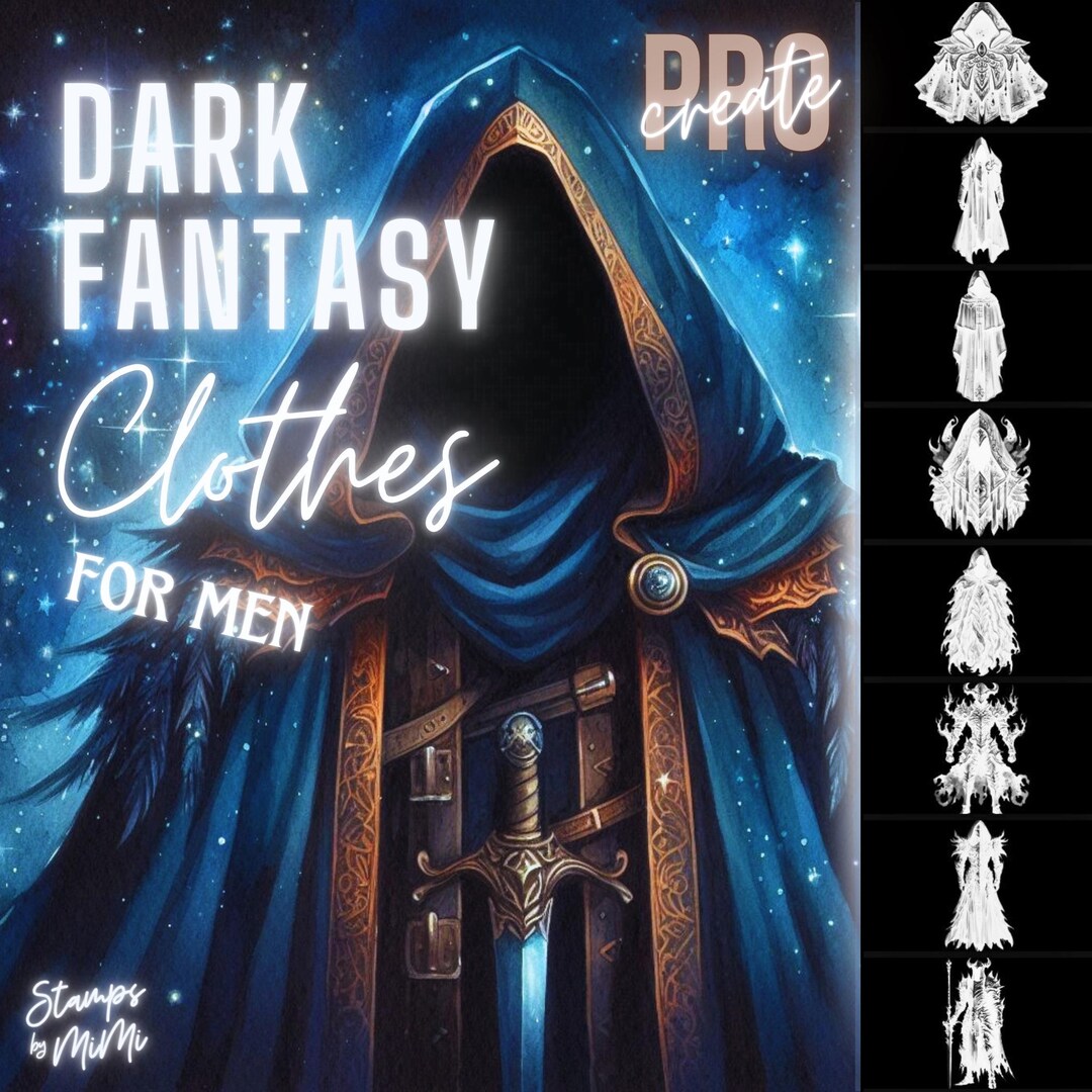 45 Male Dark Fantasy Clothes Procreate Stamps, Procreate Fashion ...