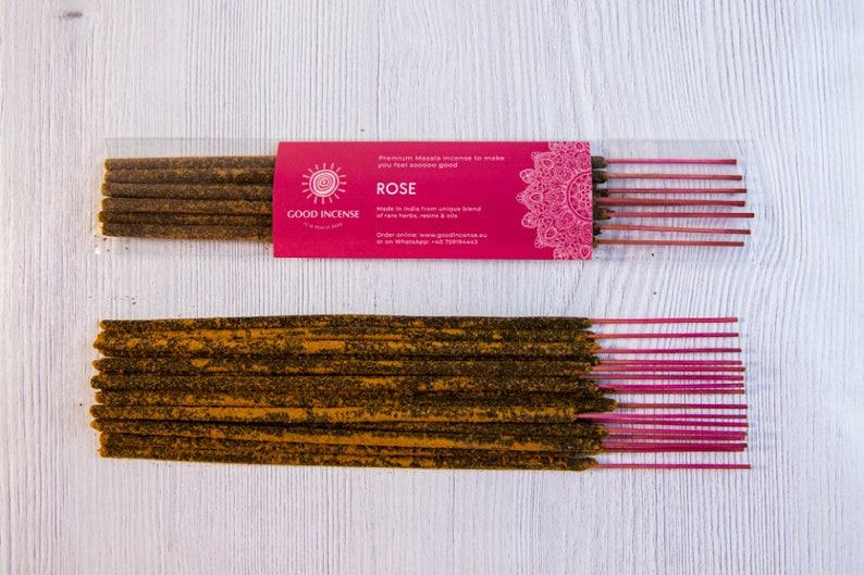 Incienso Natural Rosa - Incienso Masala Premium enrollado a mano para ...