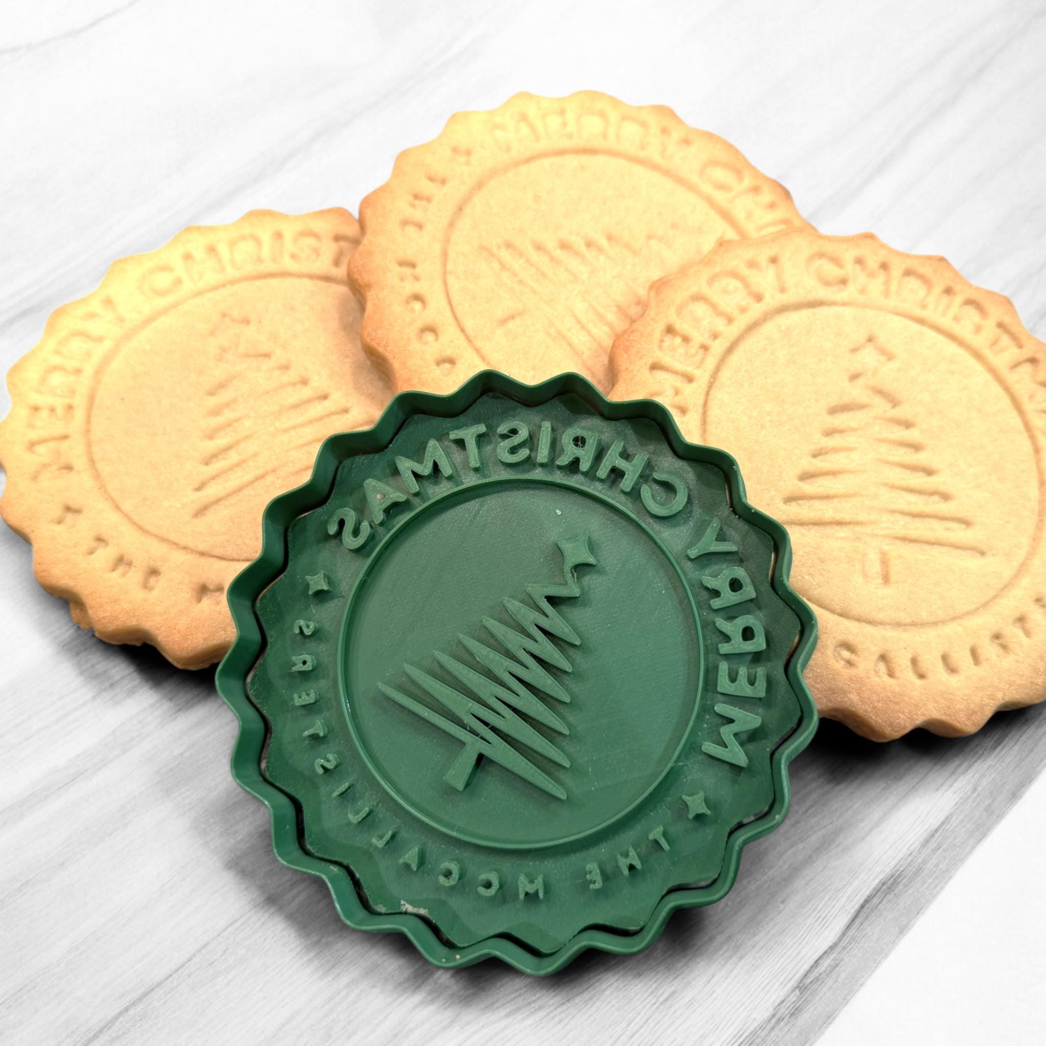 Personalized Christmas Tree Cookie Cutter & Stamp: Embossed Holiday ...
