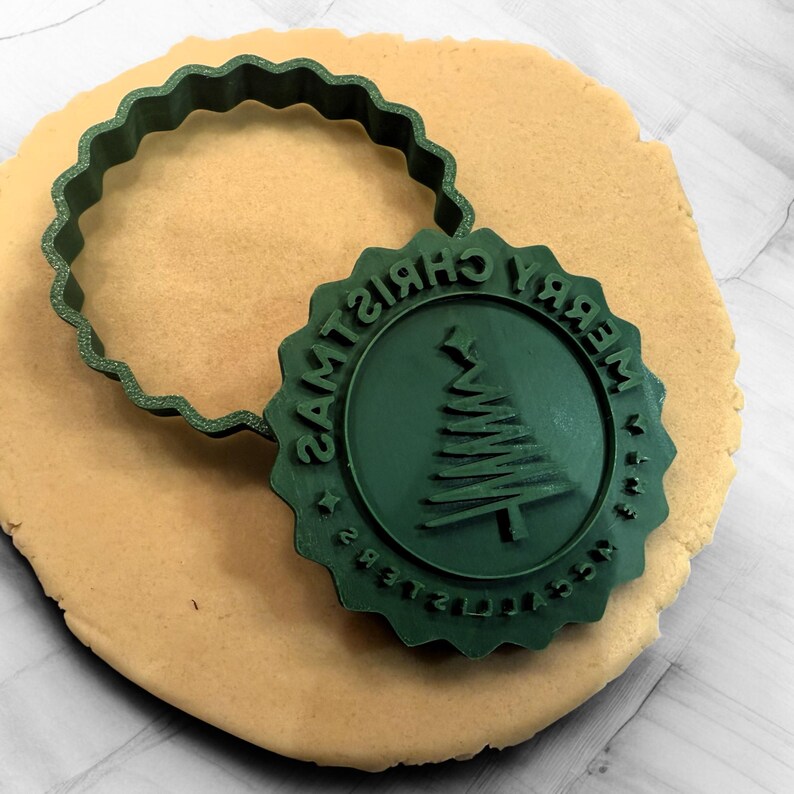 Personalized Christmas Tree Cookie Cutter & Stamp: Embossed Holiday ...