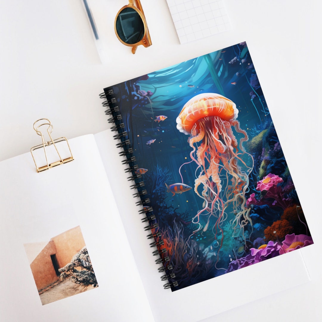 Marine Life Jellyfish Notebook Ocean Reef Notebook - Etsy