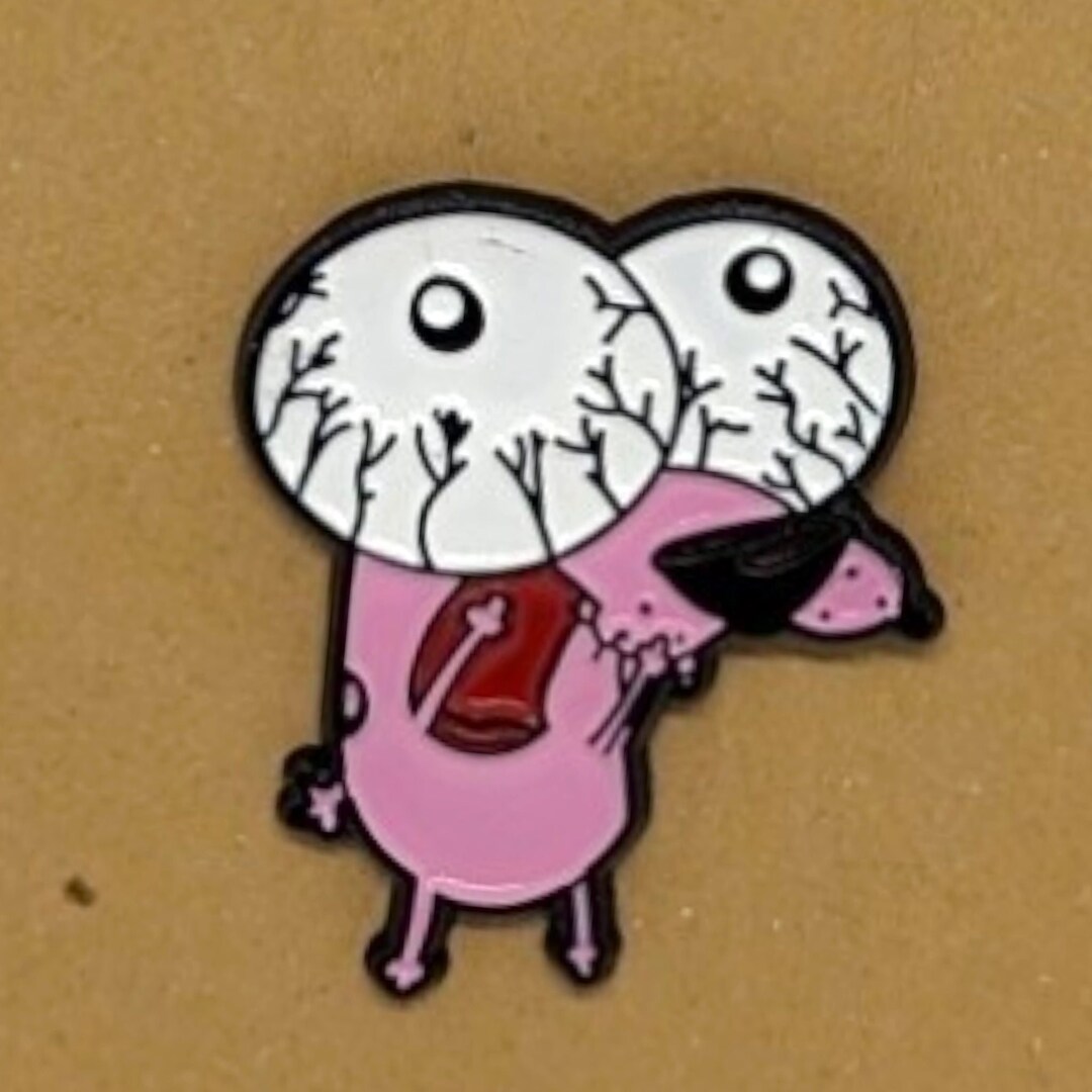 Courage the Cowardly Dog Enamel Pin Big Eyes 111 - Etsy