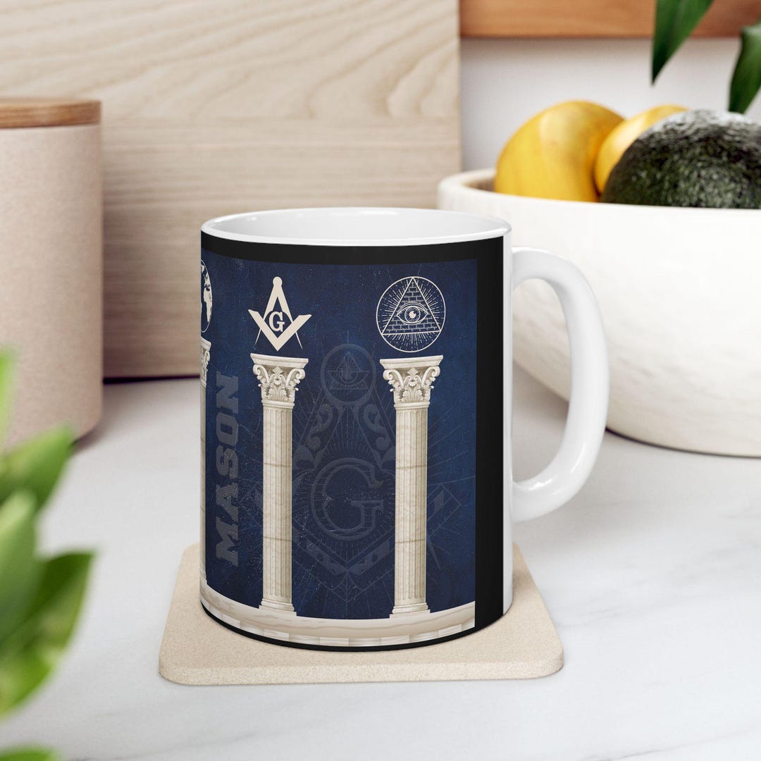 Masonic Ceremonial Mug, Unique Gift for Freemasons, Coffee Cup for ...
