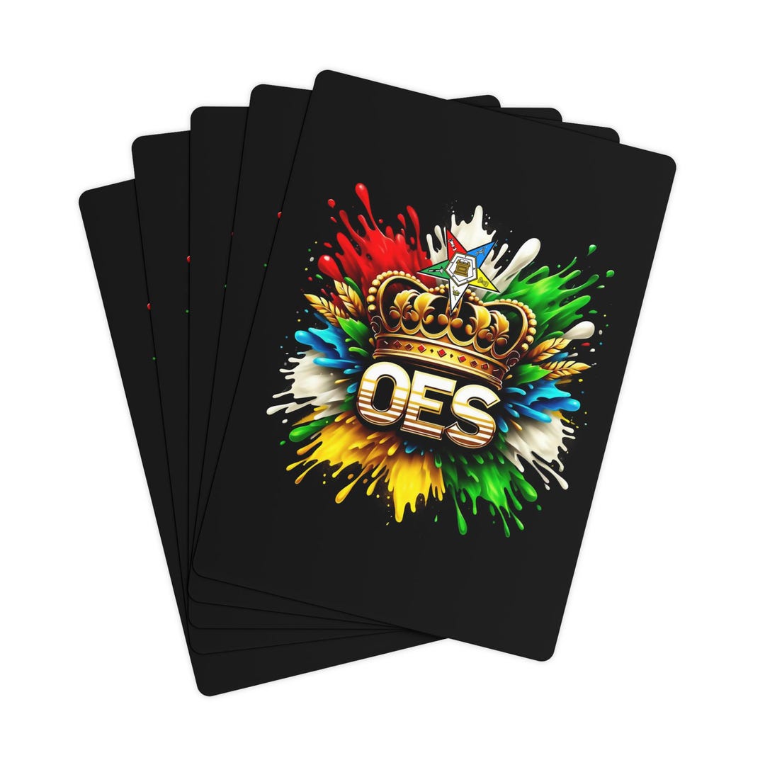 OES Splash Poker Cards With Crown Design, Unique Game Night Gift, Poker ...