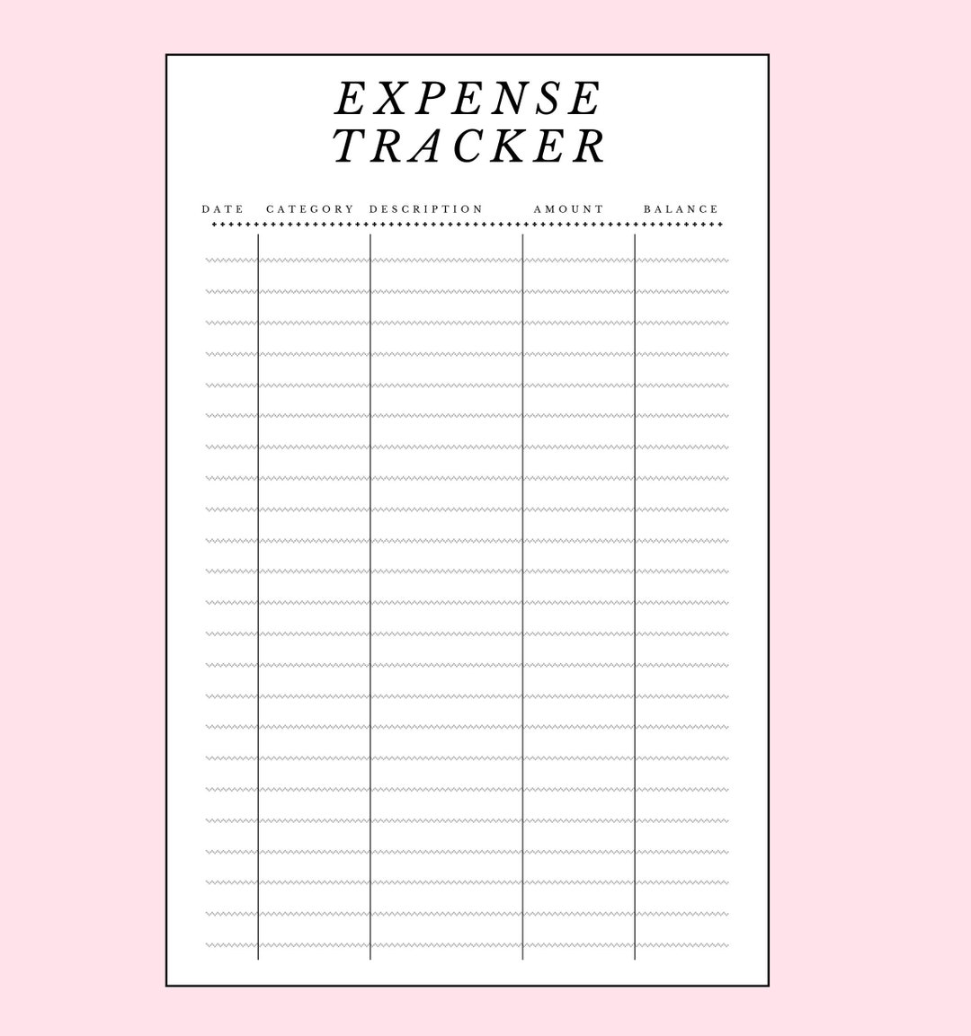 Printable Expense Tracker, Instant PDF Download - Etsy