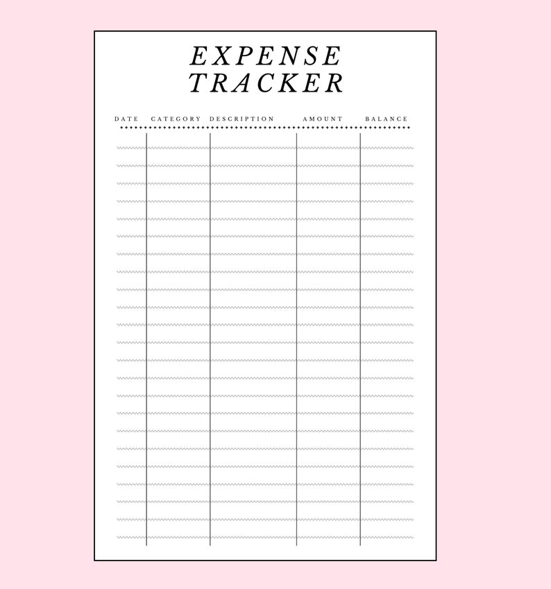 Printable Expense Tracker, Instant PDF Download - Etsy