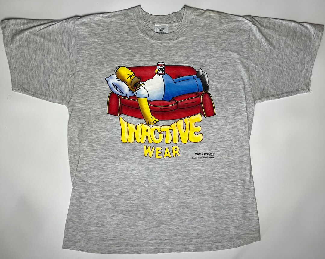 Original Vintage the Simpsons 90s 'inactive Wear' Grey T-shirt *large ...