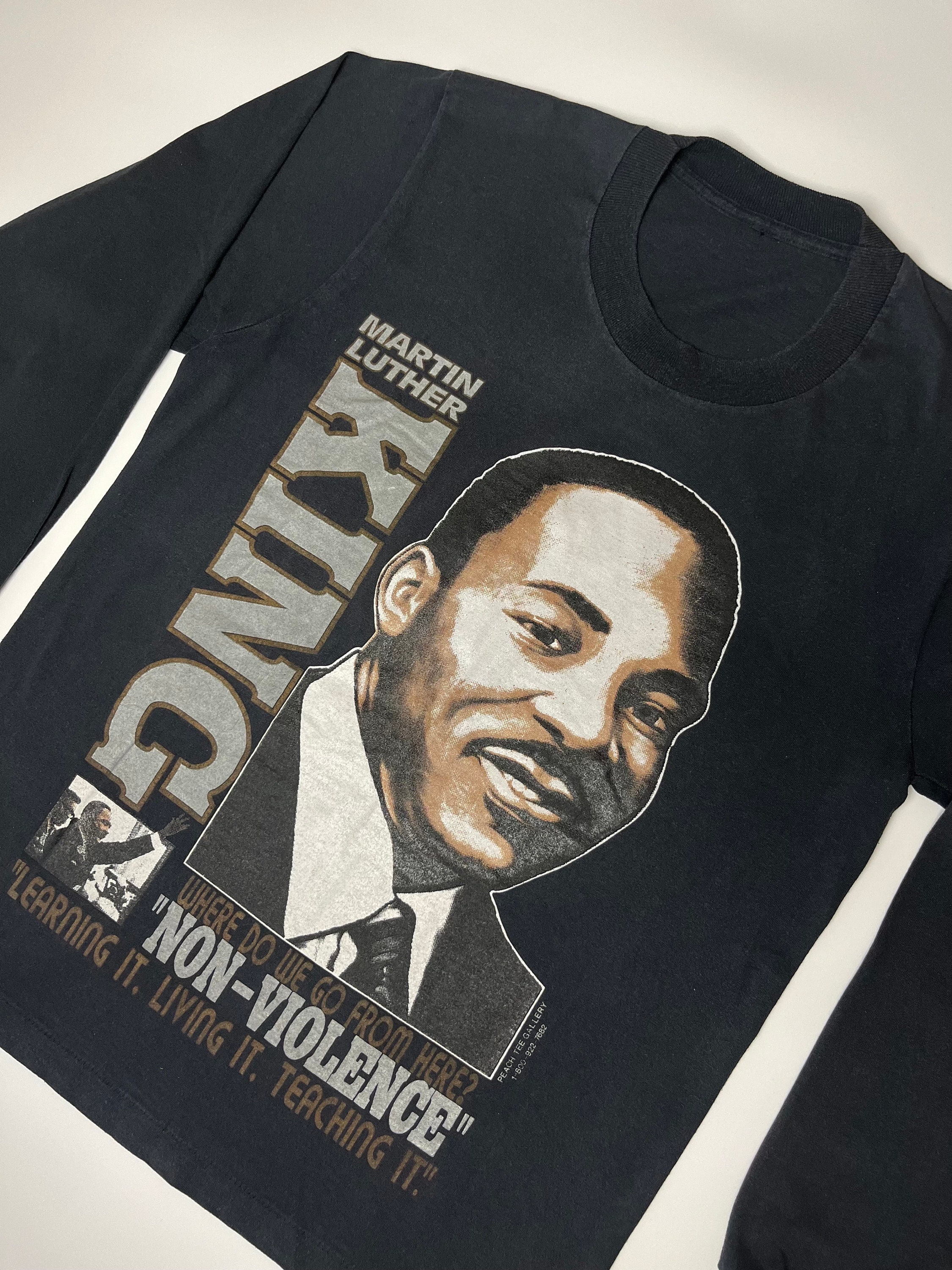 Rare Vintage Martin Luther King 90s Print Long Sleeve Rap Tee Shirt ...