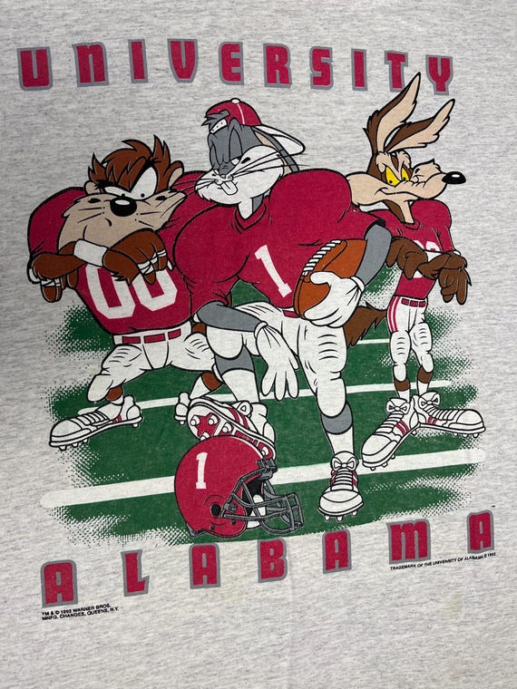 Vintage 1993 Looney Toons University Of Alabama Footb… - Gem