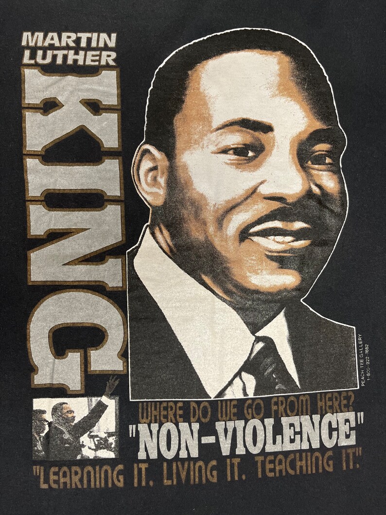 Rare Vintage Martin Luther King 90s Print Long Sleeve Rap Tee Shirt ...