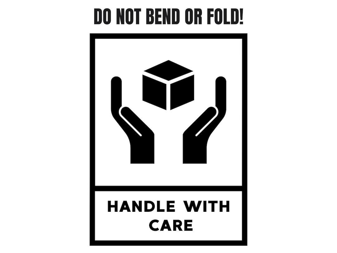 Premium "handle With Care" "do Not Bend or Fold" 4x6 Thermal Label ...