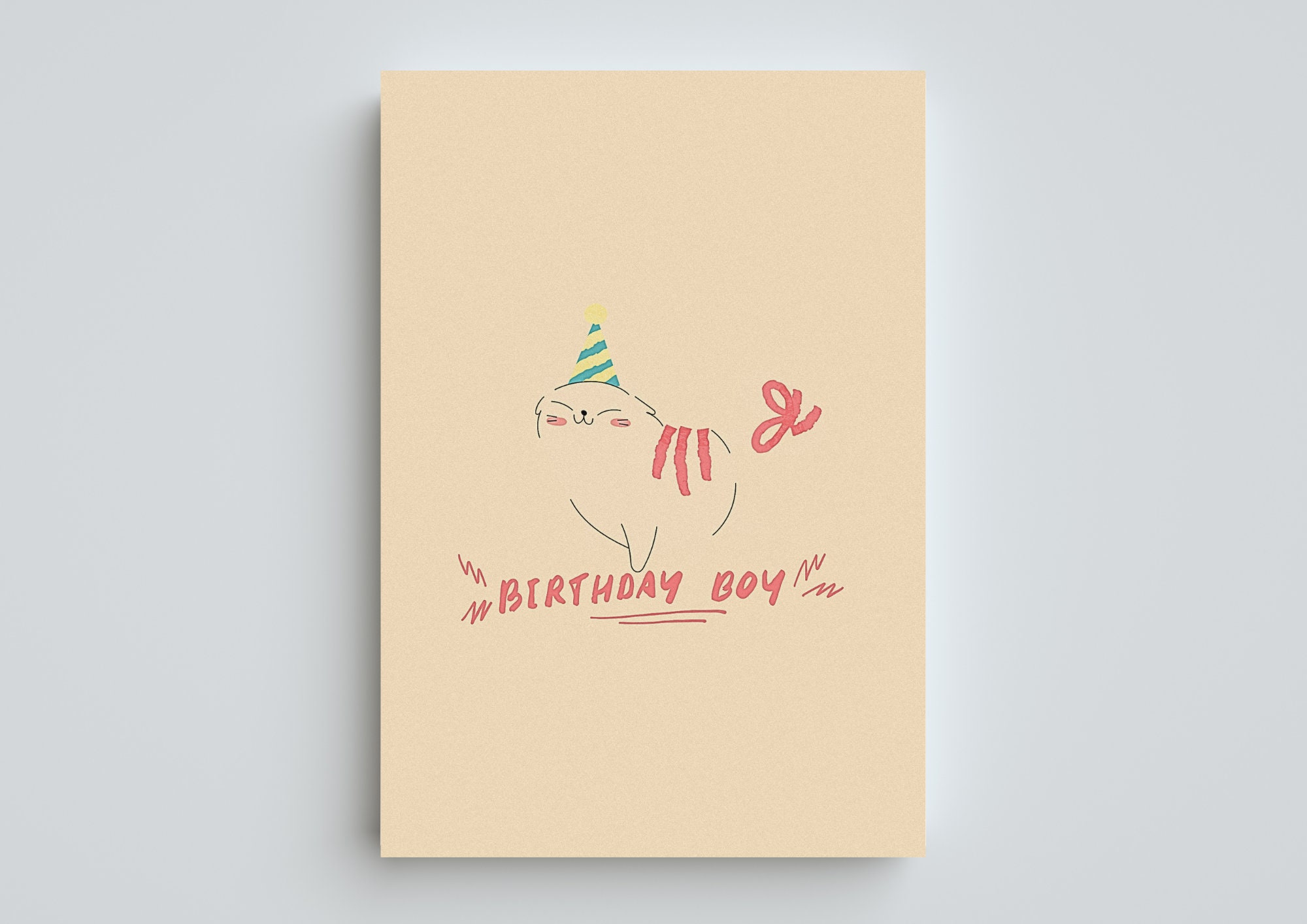 Birthday Boy Cat Card With White Envelope - Etsy UK