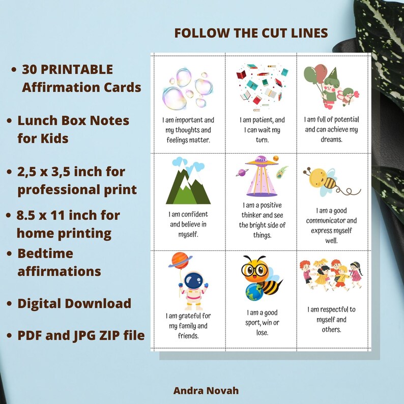 30 Affirmation Cards for Kids Positive Affirmations Cards - Etsy