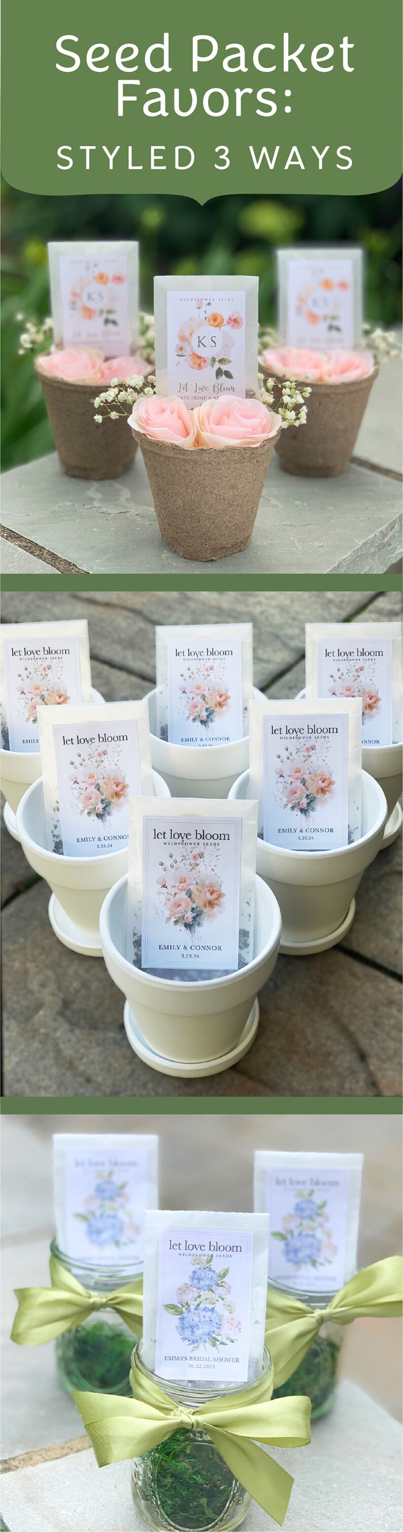 Personalized Seed Packet Bridal Shower Favor Idea for Wedding Favor Let ...