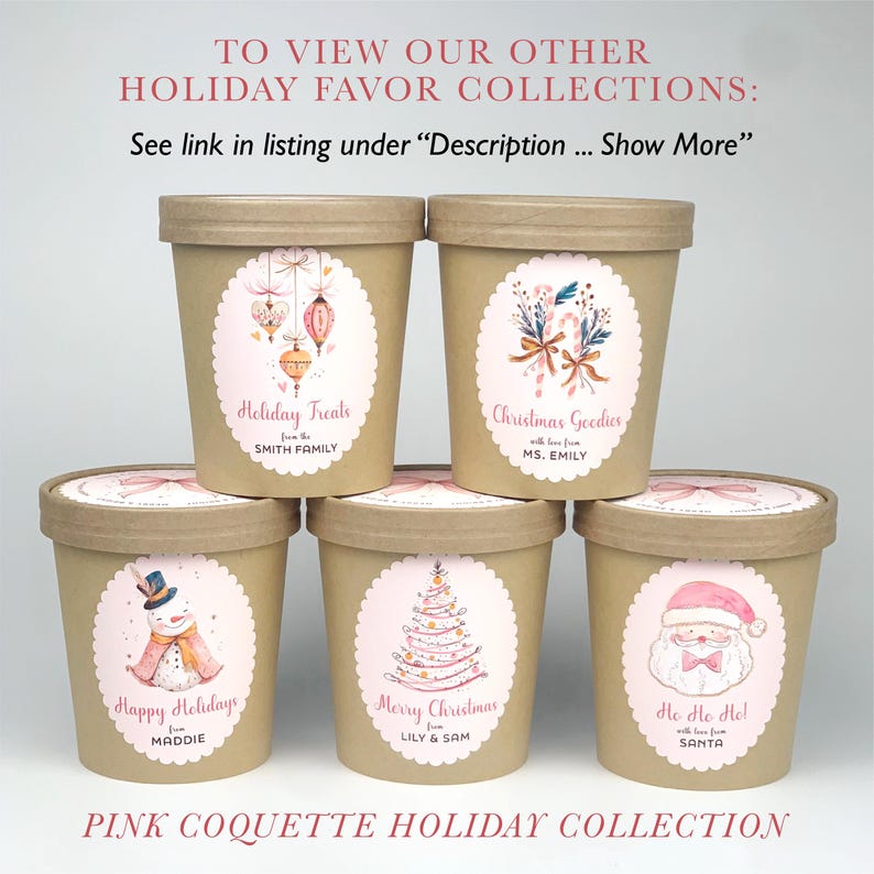 Bulk Christmas Favor Boxes Custom Party Personalized Holiday Packaging ...