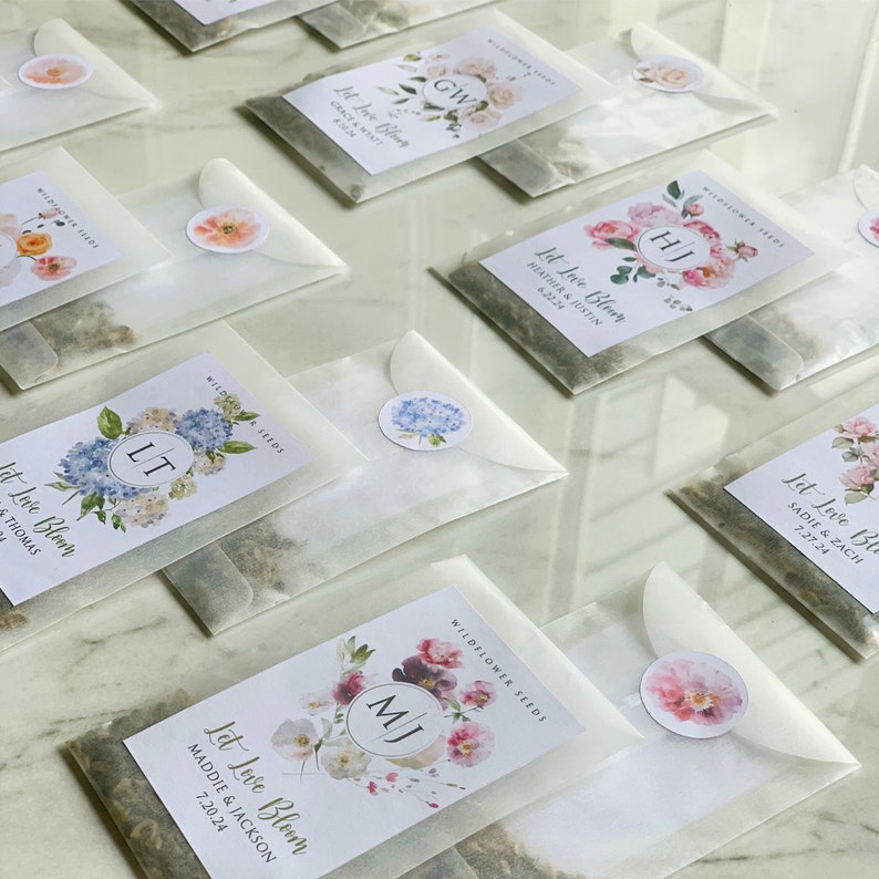Personalized Seed Packet Bridal Shower Favor Idea for Wedding Favor Let Love Grow Wedding Seed ...