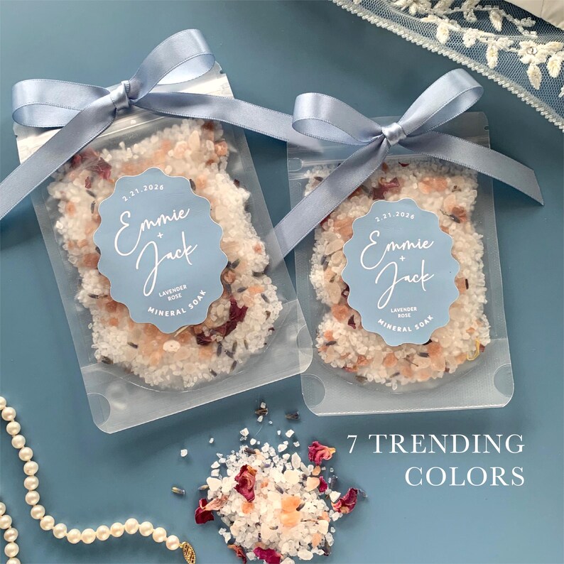 Sage Green Wedding Favor Botanical Spa Bath Salt Favor Personalized ...