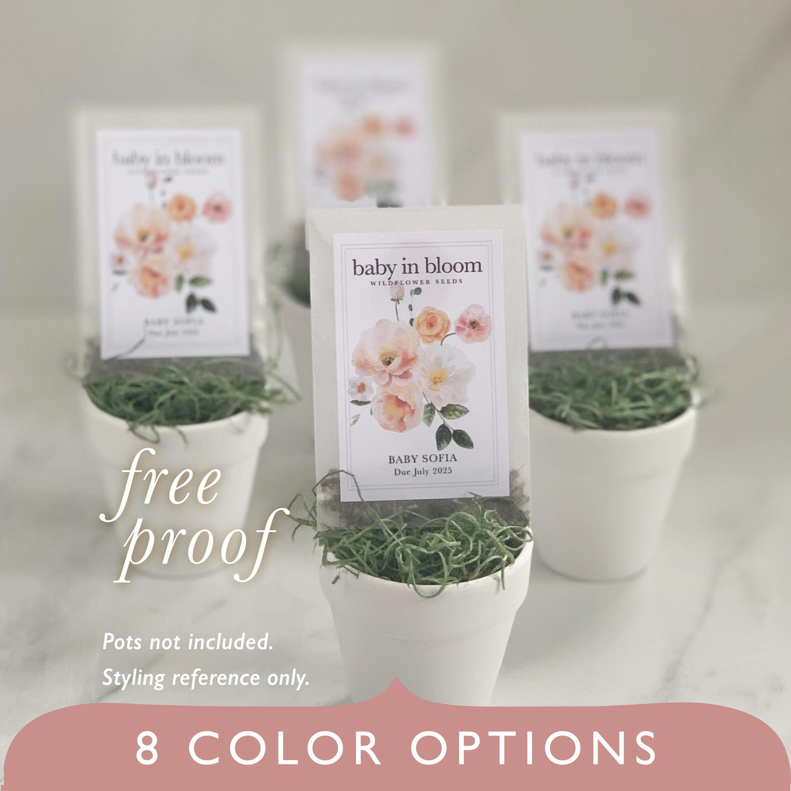 Personalized Baby in Bloom Seed Packet Baby Shower Favor Boy Baby ...