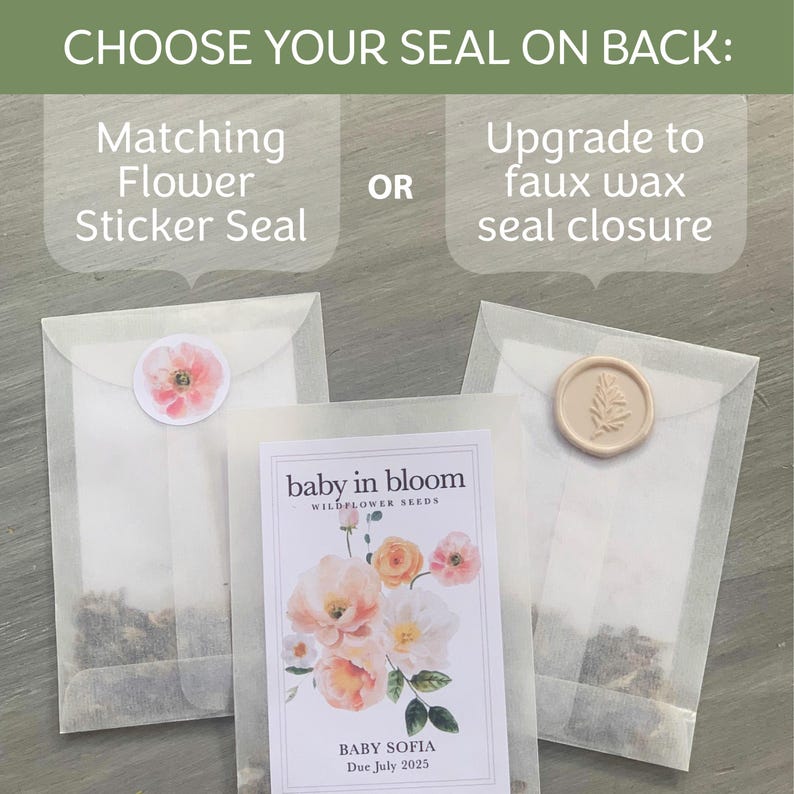 Personalized Baby in Bloom Seed Packet Baby Shower Favor Boy Baby ...