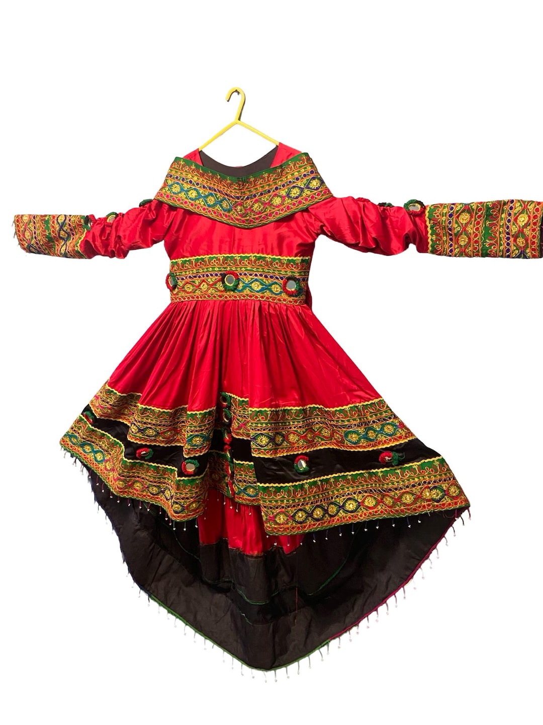 Peshawari Womens Salwar Kameez Afghan Firaq Partug Adult Size Green Red ...