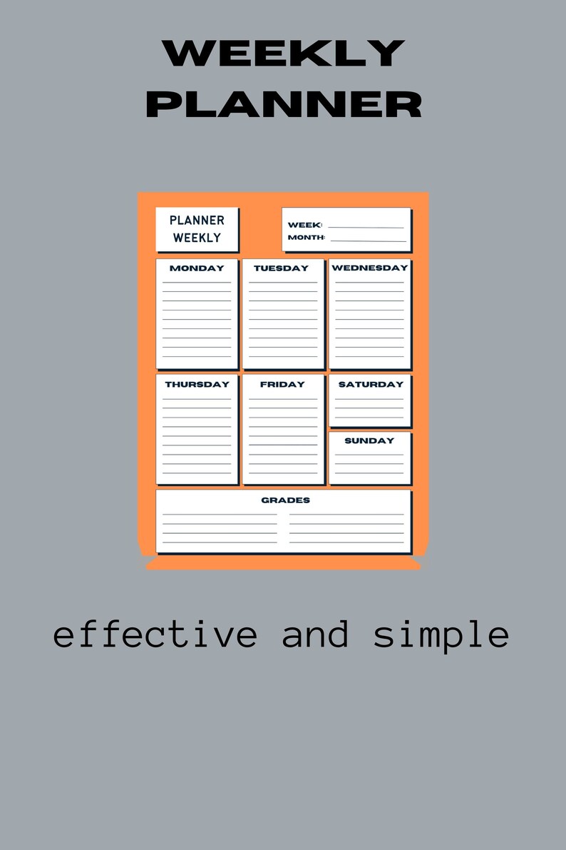 Simple Weekly Planner - Etsy