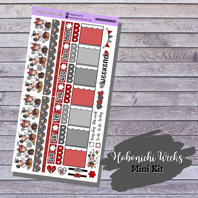 MICKEY MOUSE HOBONICHI Weeks Mini Weekly Planner Stickers Kit - Etsy