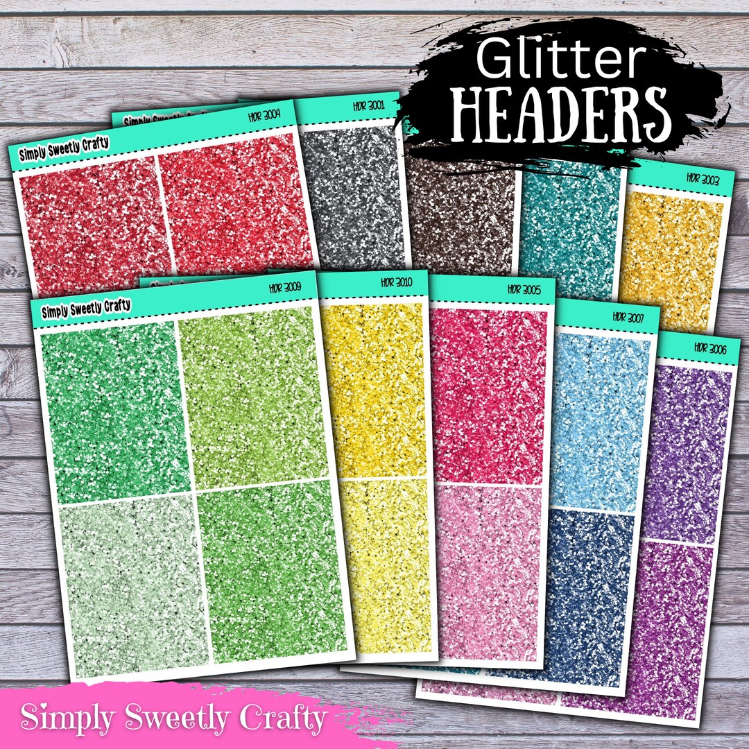 GLITTER HEADER Planner Stickers - Etsy