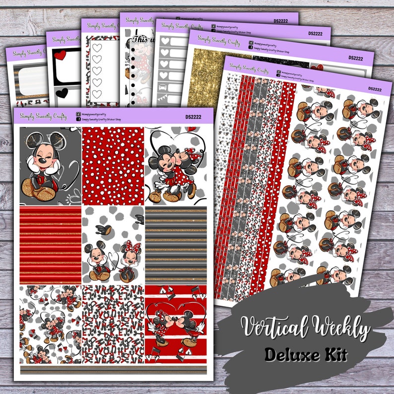 MICKEY MINNIE MOUSE Deluxe Vertical Planner Stickers Kit - Etsy