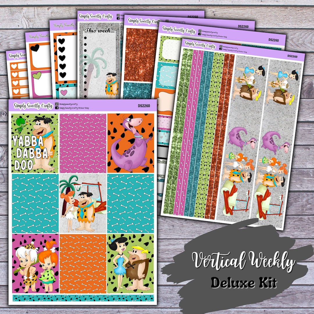 FLINTSTONES Deluxe Vertical Planner Stickers Kit - Etsy