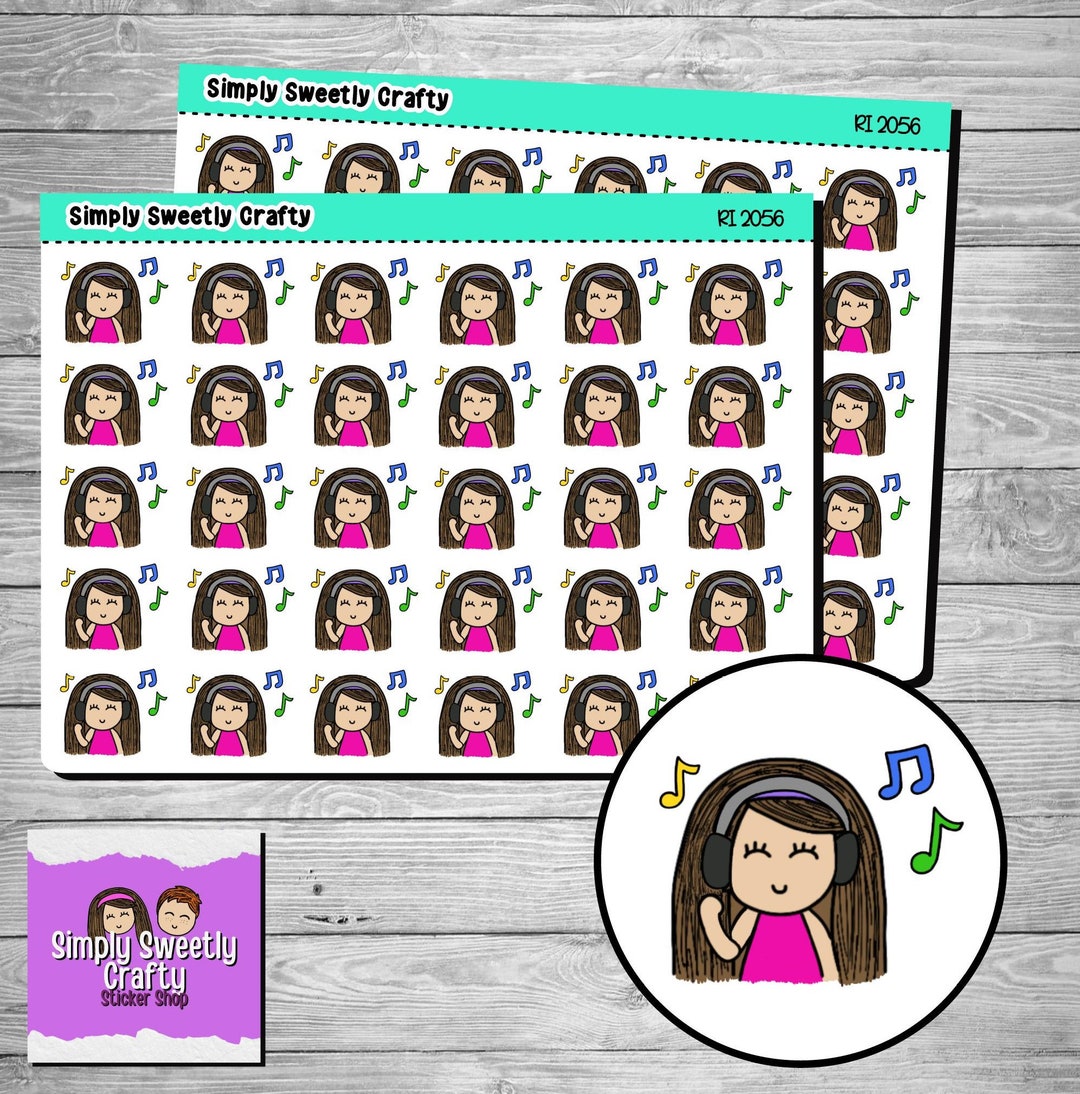 MUSIC HEADPHONES Caroline Planner Stickers - Etsy
