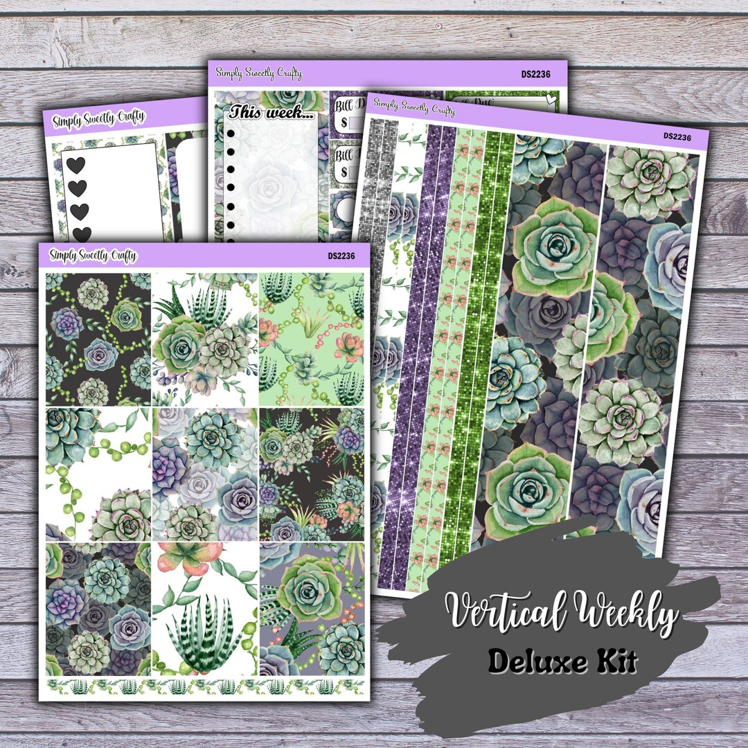 SWEET SUCCULENTS Deluxe Vertical Planner Stickers Kit - Etsy