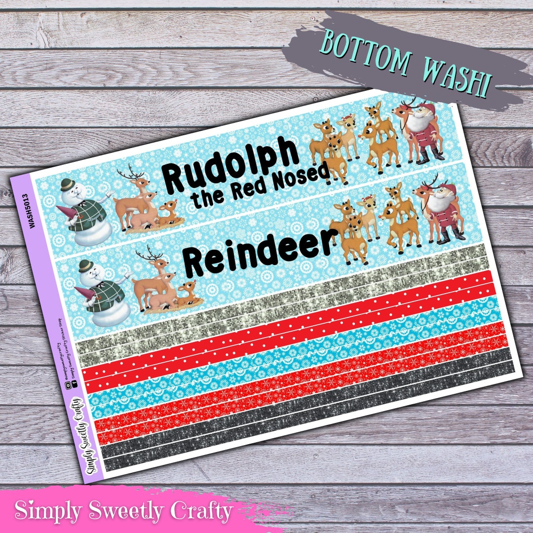 RUDOLPH the Red NOSE REINDEER Washi Sheet Planner Stickers - Etsy