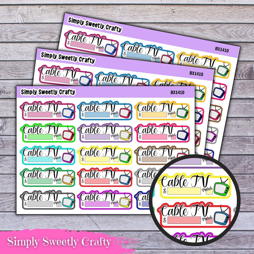 CABLE TV BILL Due Payment Planner Stickers - Etsy