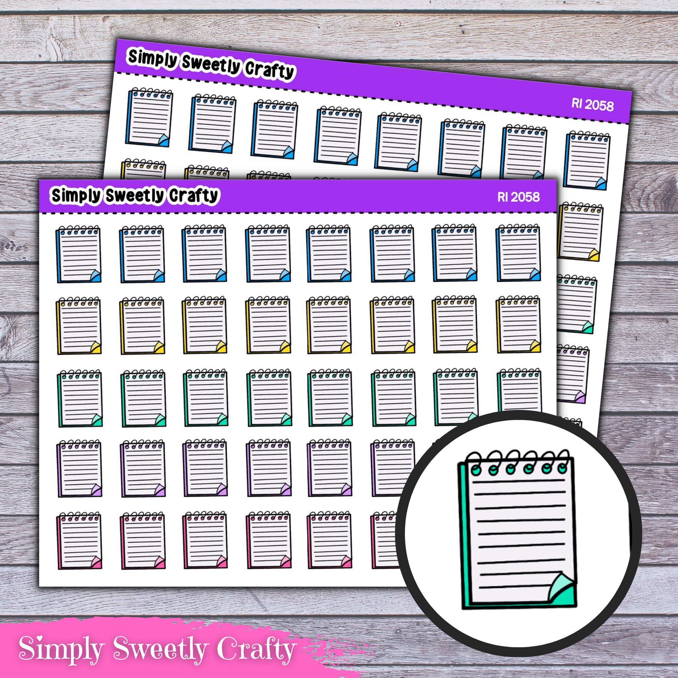 DOODLE NOTEPADS Planner Stickers - Etsy