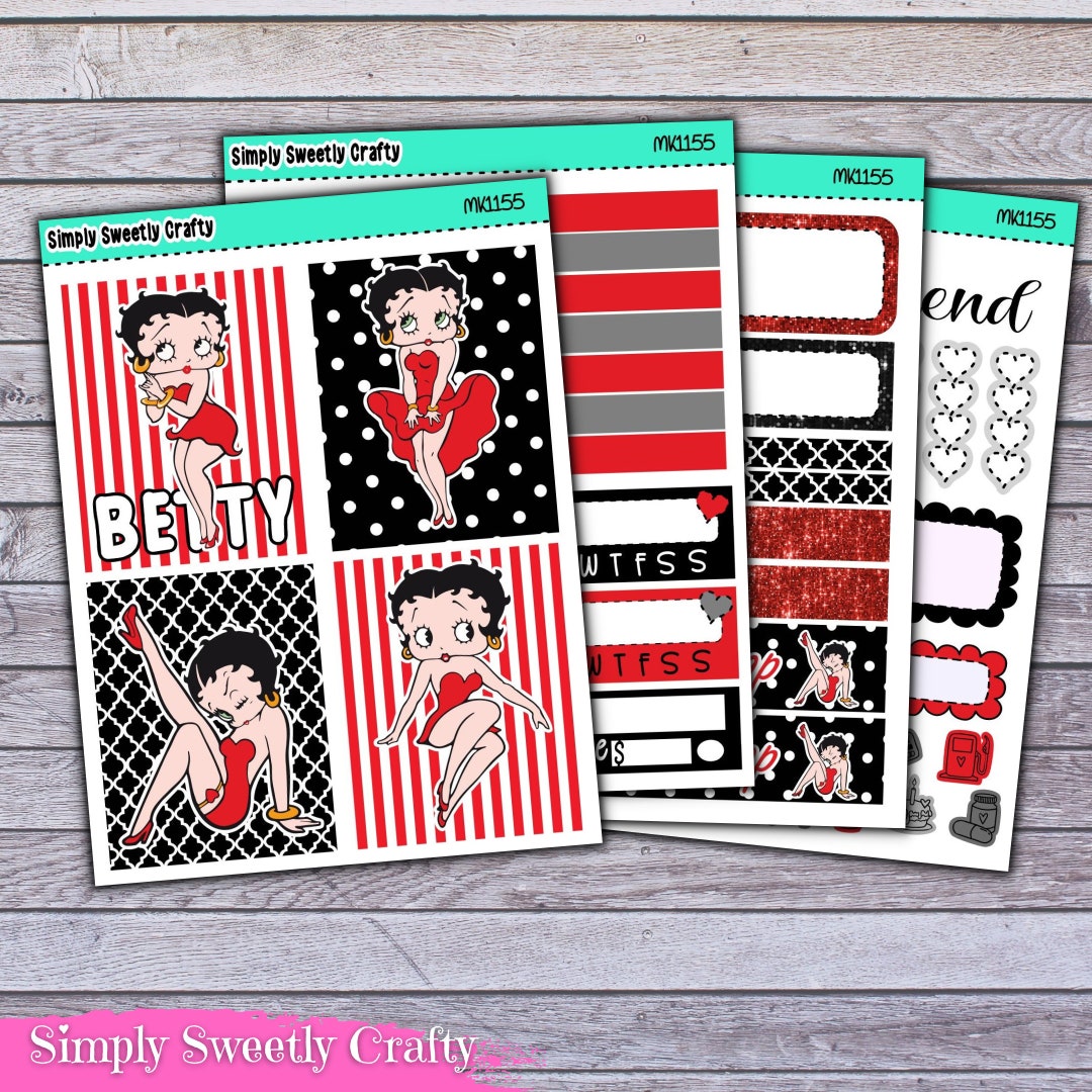 BETTY BOOP Planner Mini Weekly Planner Stickers Kit - Etsy
