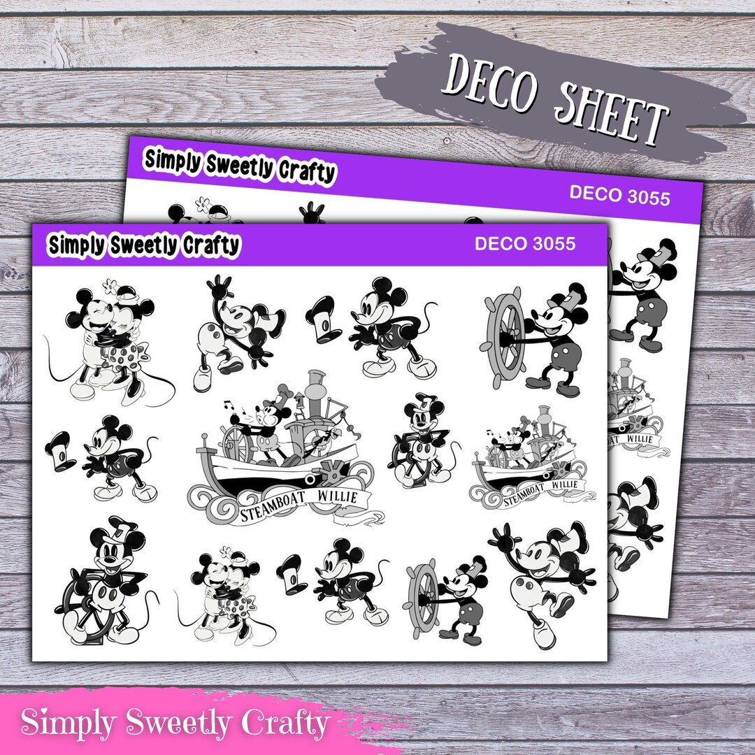 STEAMBOAT WILLIE Mickeydeco Sheet Planner Stickers - Etsy