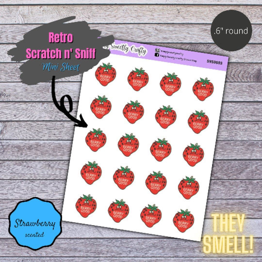 Strawberry SCRATCH N SNIFF SCENTED Retro Planner Stickers Set - Etsy