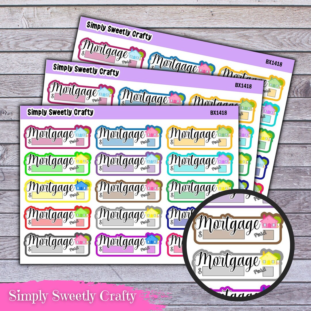 MORTGAGE BILL DUE Payment Planner Stickers - Etsy