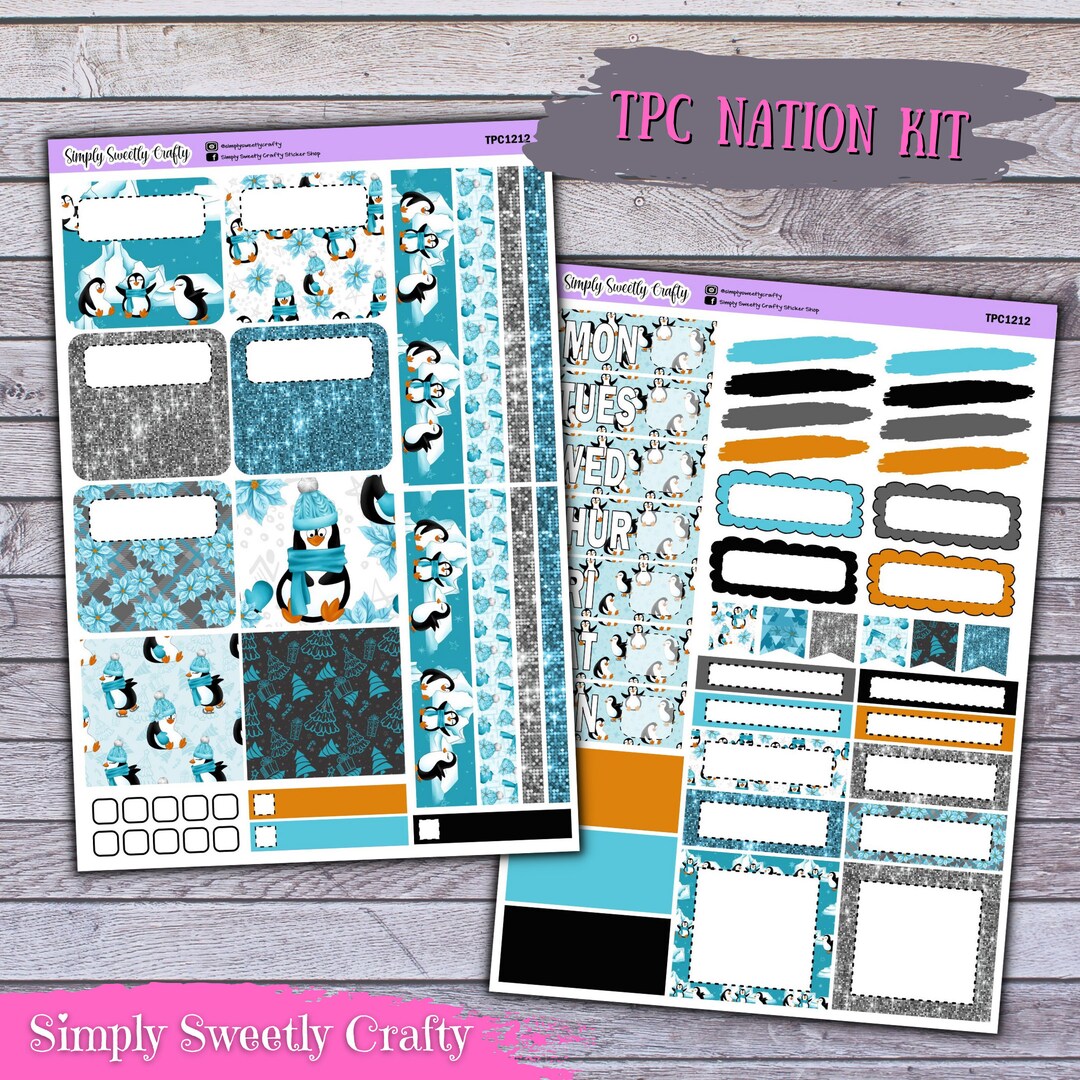 PENGUIN PARTY TPC Nation Weekly Planner Stickers Kit - Etsy
