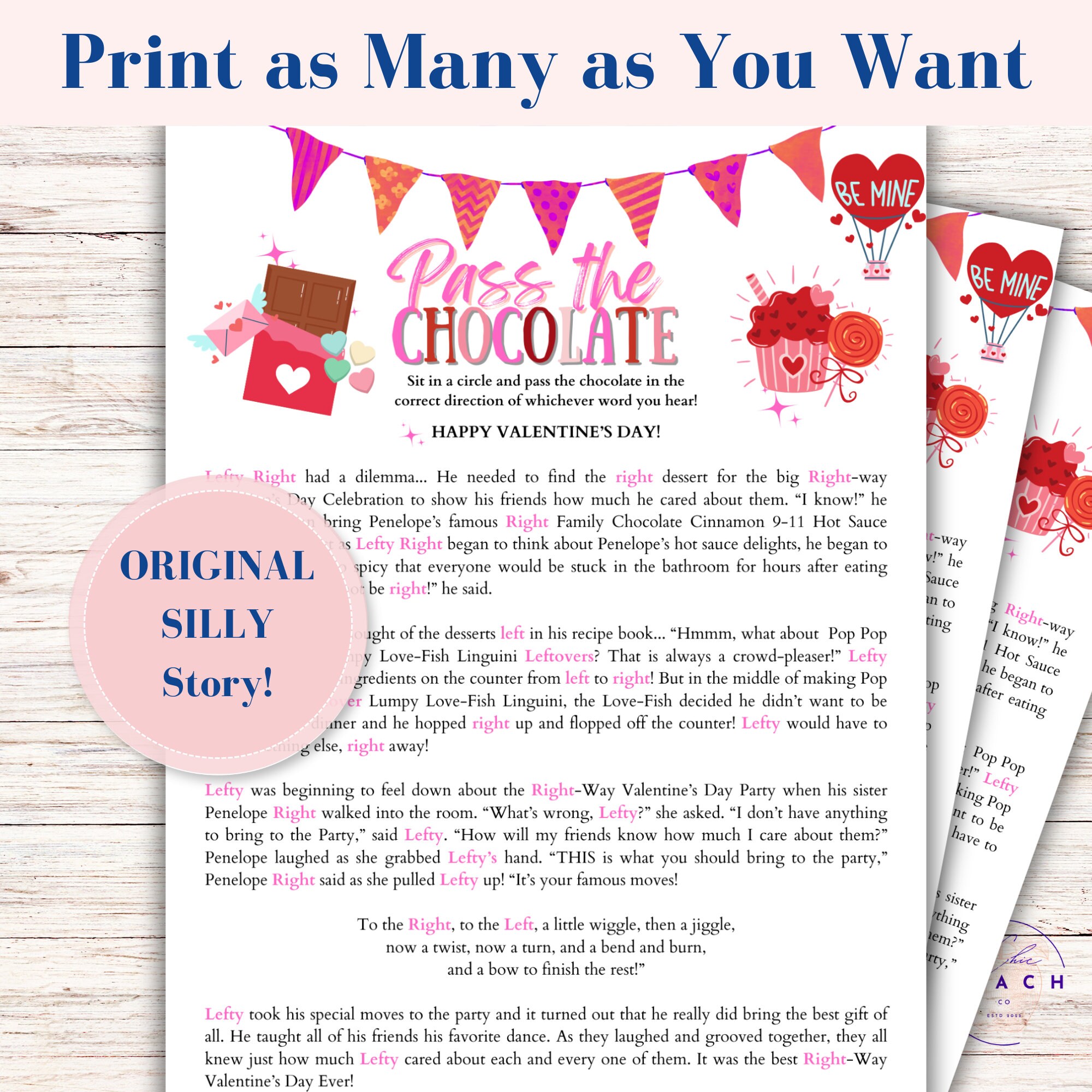 Left Right Game Kid Valentine Day Party Pass the Gift Game Preschool ...