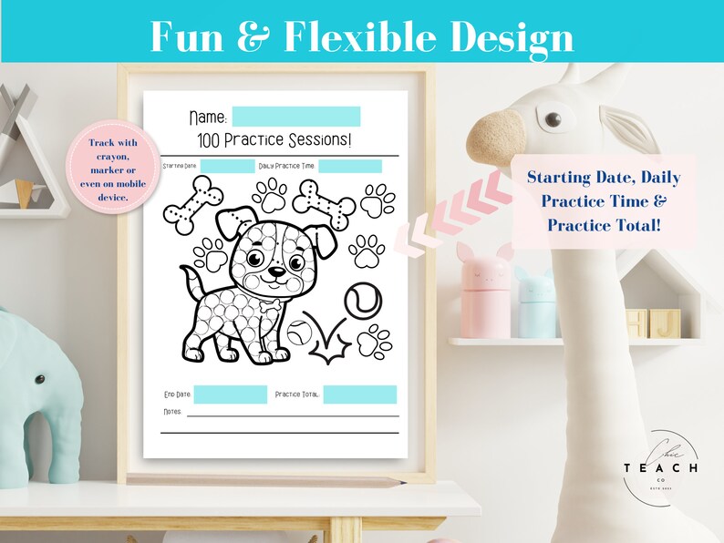 Practice Chart Kid Printable Practice Challenge Puppy Dog Practice ...