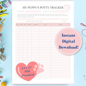 Puppy Potty Training Minimalist Chart and Tracker Printable - Etsy